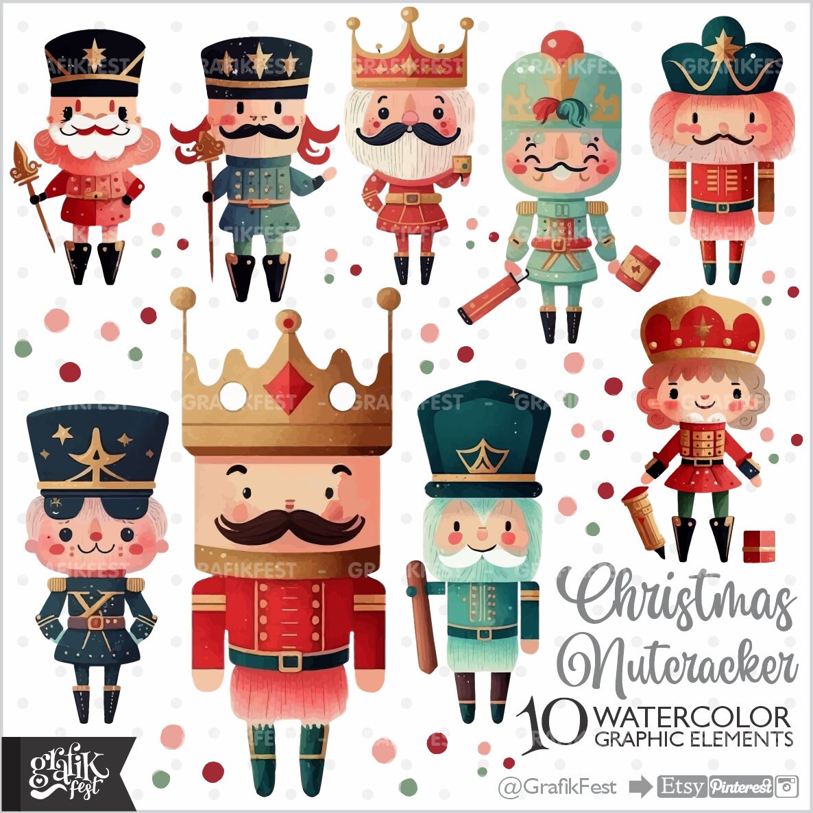 Nutcracker Clipart, Christmas Clipart, Nutcracker Graphics, Christmas ...