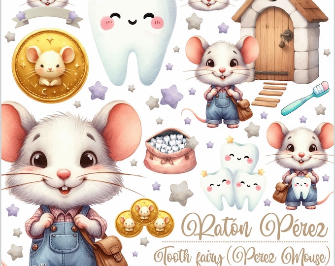 El Diente Ratón Clipart, Ratón Clipart, USO COMERCIAL, Gráficos de ...