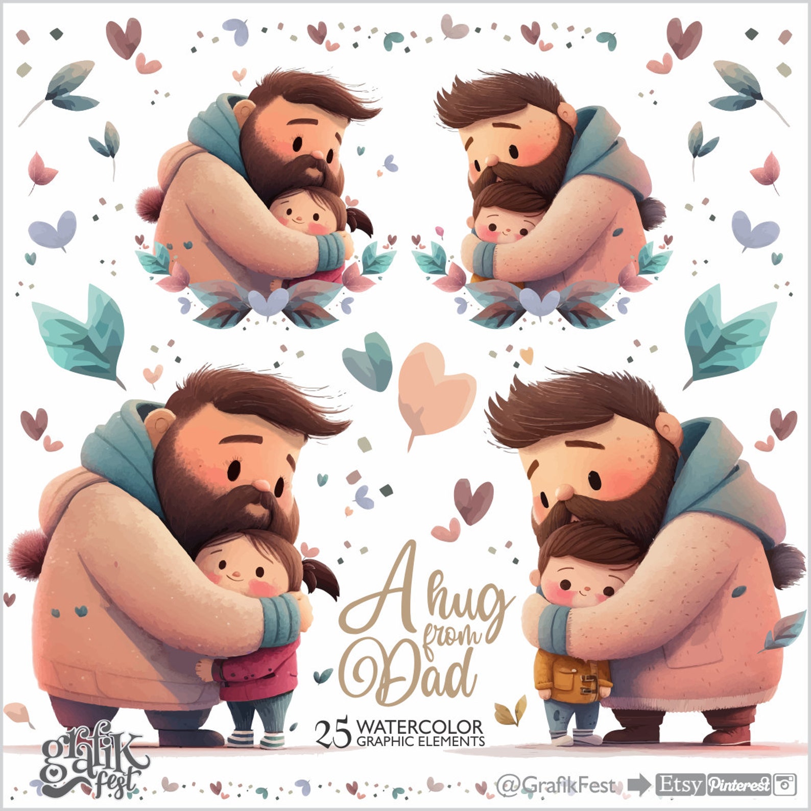 Father Clipart, Father Graphics, Dad Clipart, Dad and Son, Dad and ...