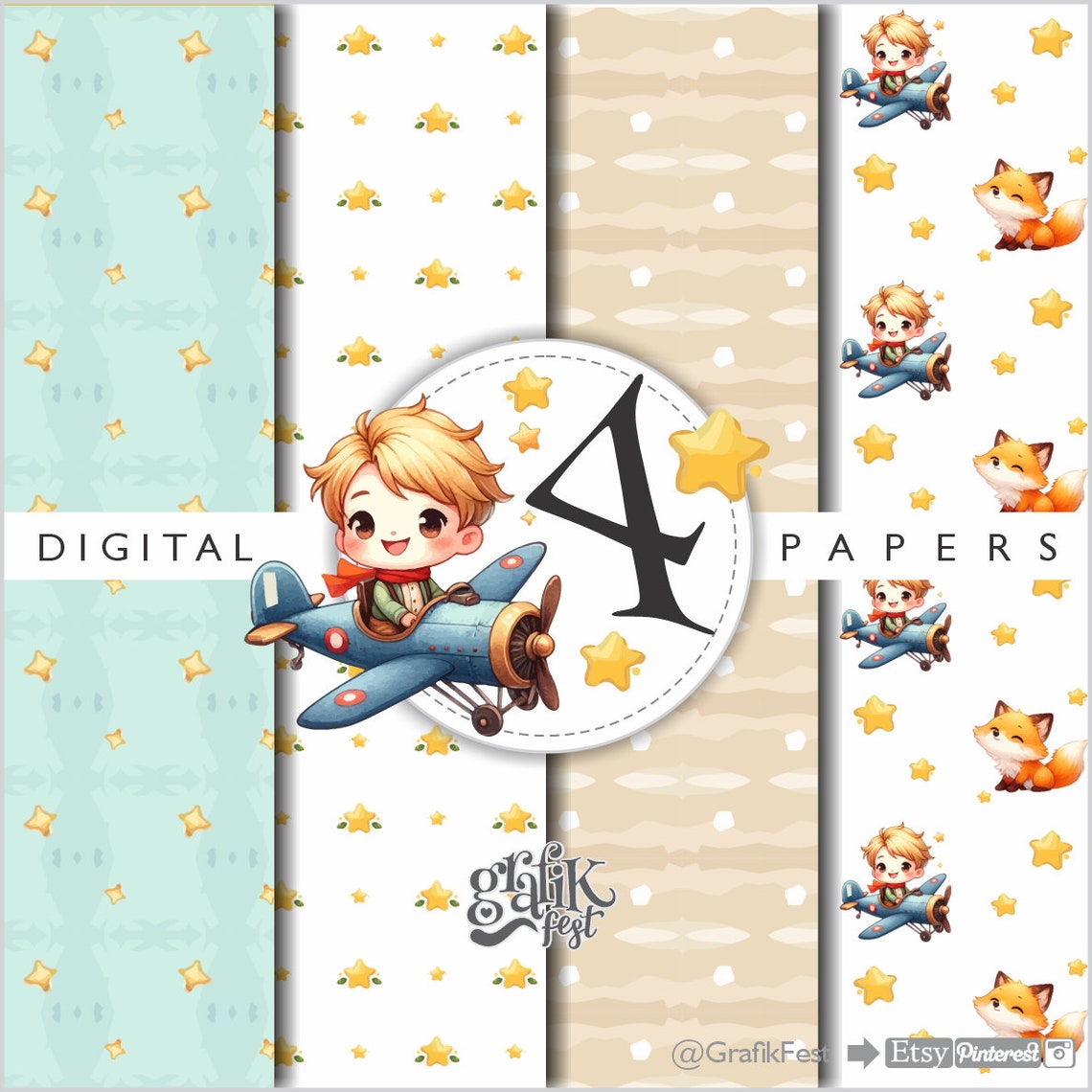Little Prince, Cliparts, Little Pilot, Watercolor, Illustrations, El ...