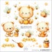 Bee Clipart, Honey Clipart, Bear Clipart, PNG, Cute Illustrations, Bear ...