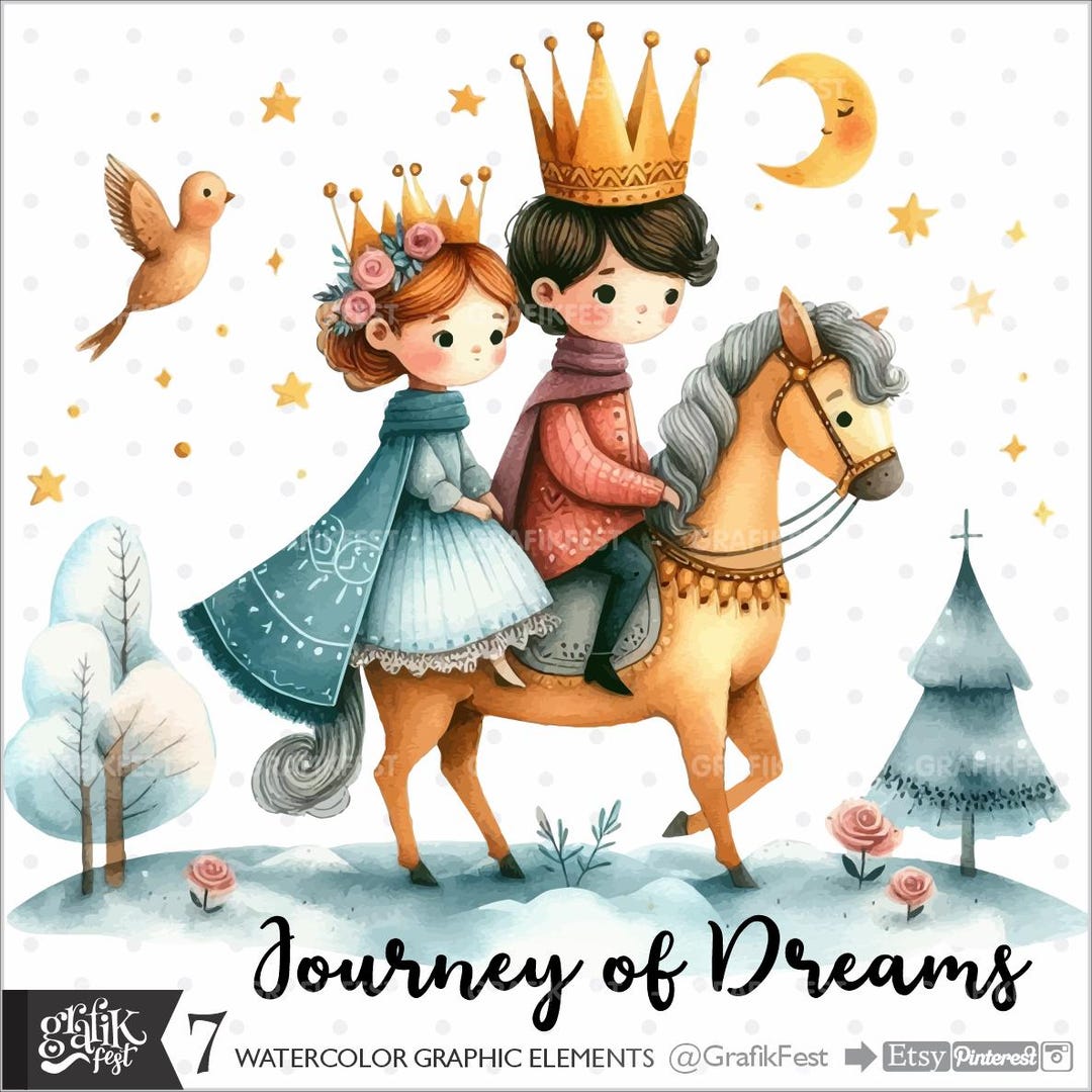 Princess Clipart, Prince Clipart, Fairy Tale, Couple Clipart, Love ...
