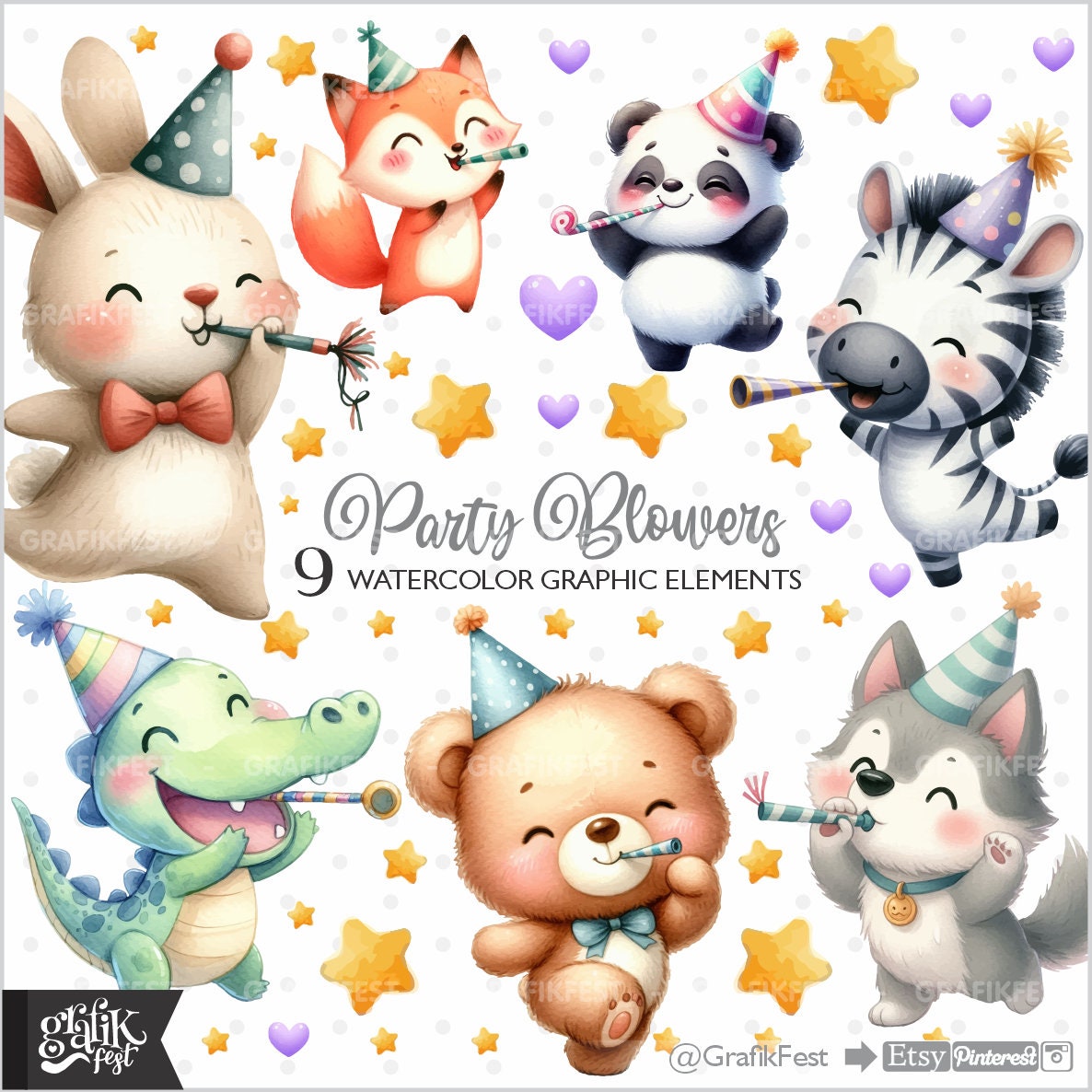 Party Blowers, Clipart, Party Horns, Blowouts Whistles, Party Clipart ...