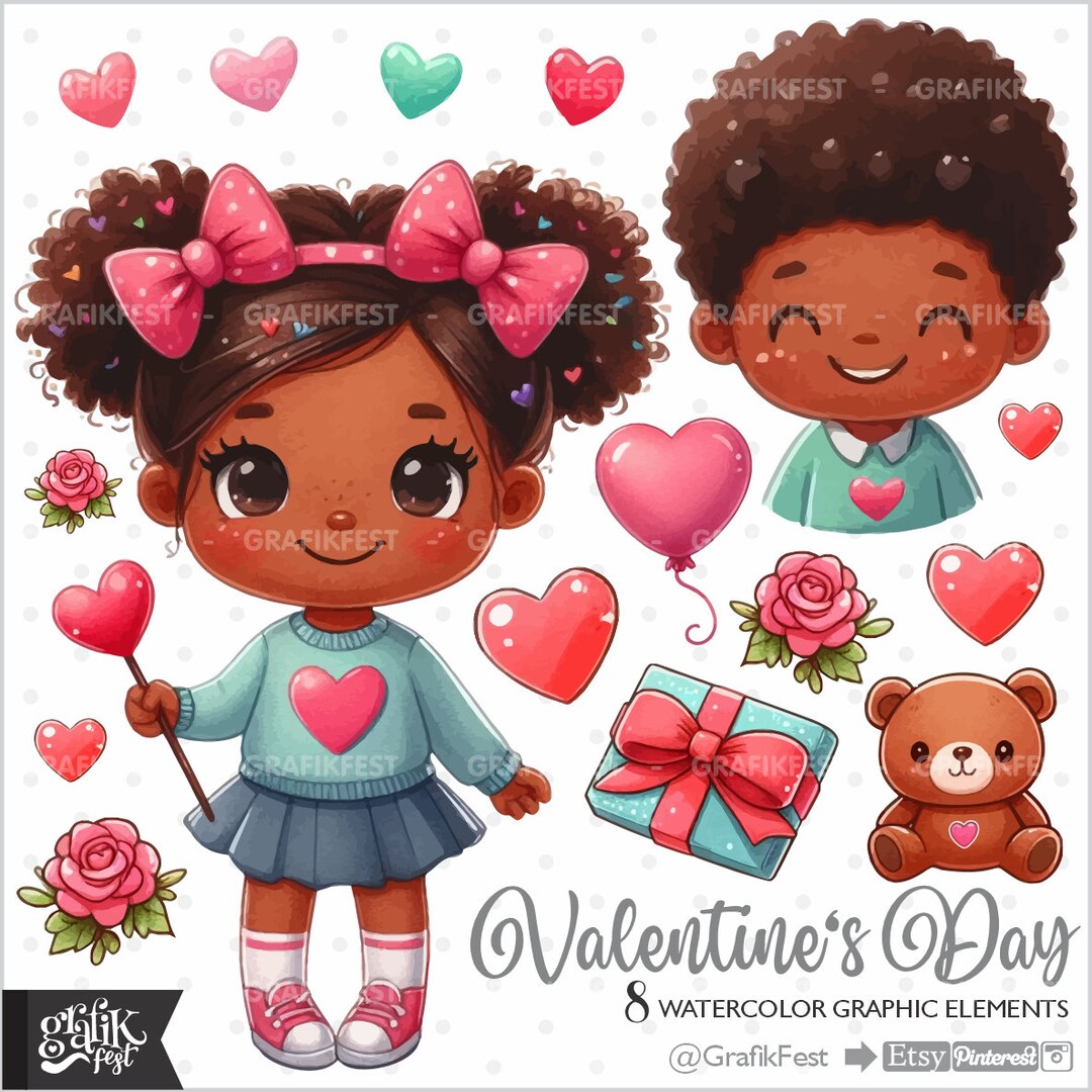 Valentine's Day, Clipart, Love Clipart, Couple Clipart, Watercolor ...