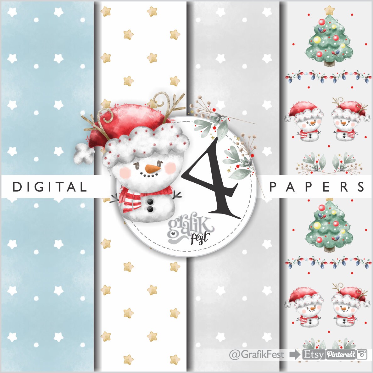 Snowman Watercolor Christmas Clipart Winter Watercolor - Etsy