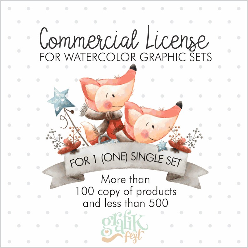 Watercolor Commercial License, Commercial Use, License, Clipart License ...
