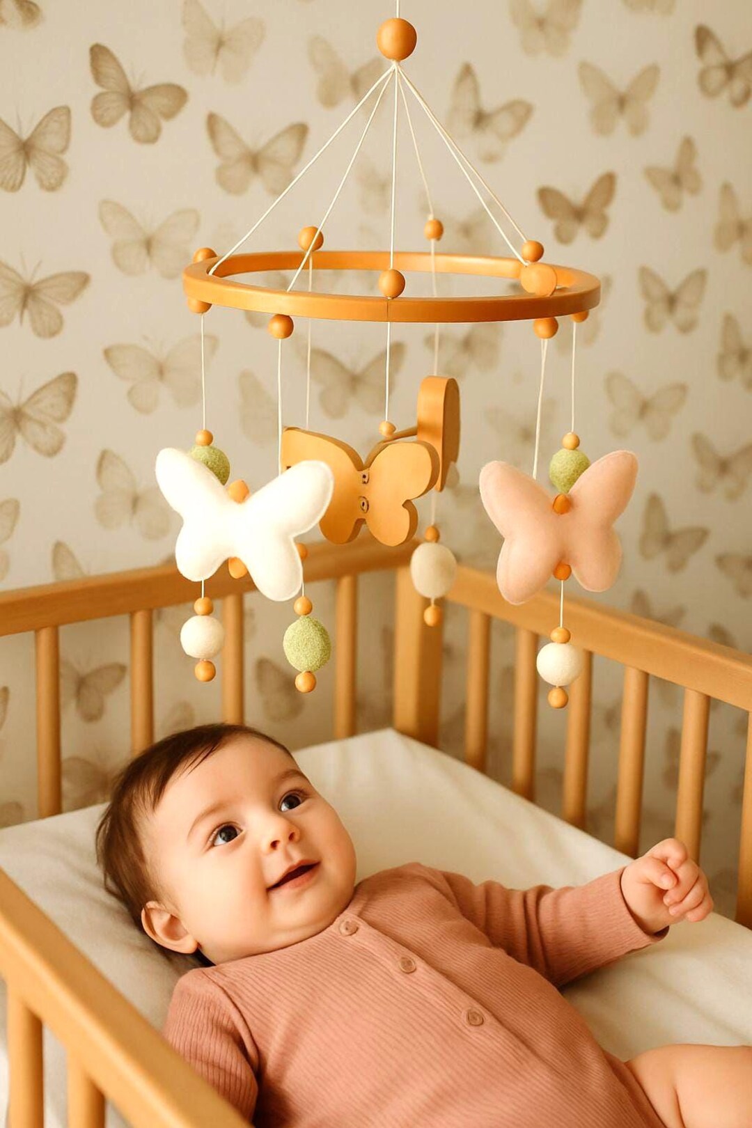 Butterfly Baby Mobile, Baby Girl Mobile, Nursery Mobile, Butterfly ...