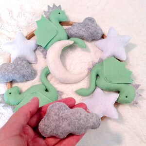 Felt Dragon Baby Mobile PDF Pattern: DIY Nursery Decor (SVG Included ...