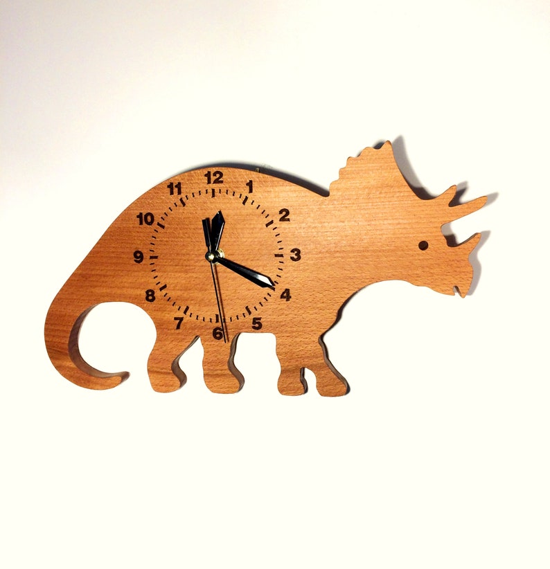 Wall Clock Dinosaur T-rex Wooden Wall Clock Dinosaur - Etsy