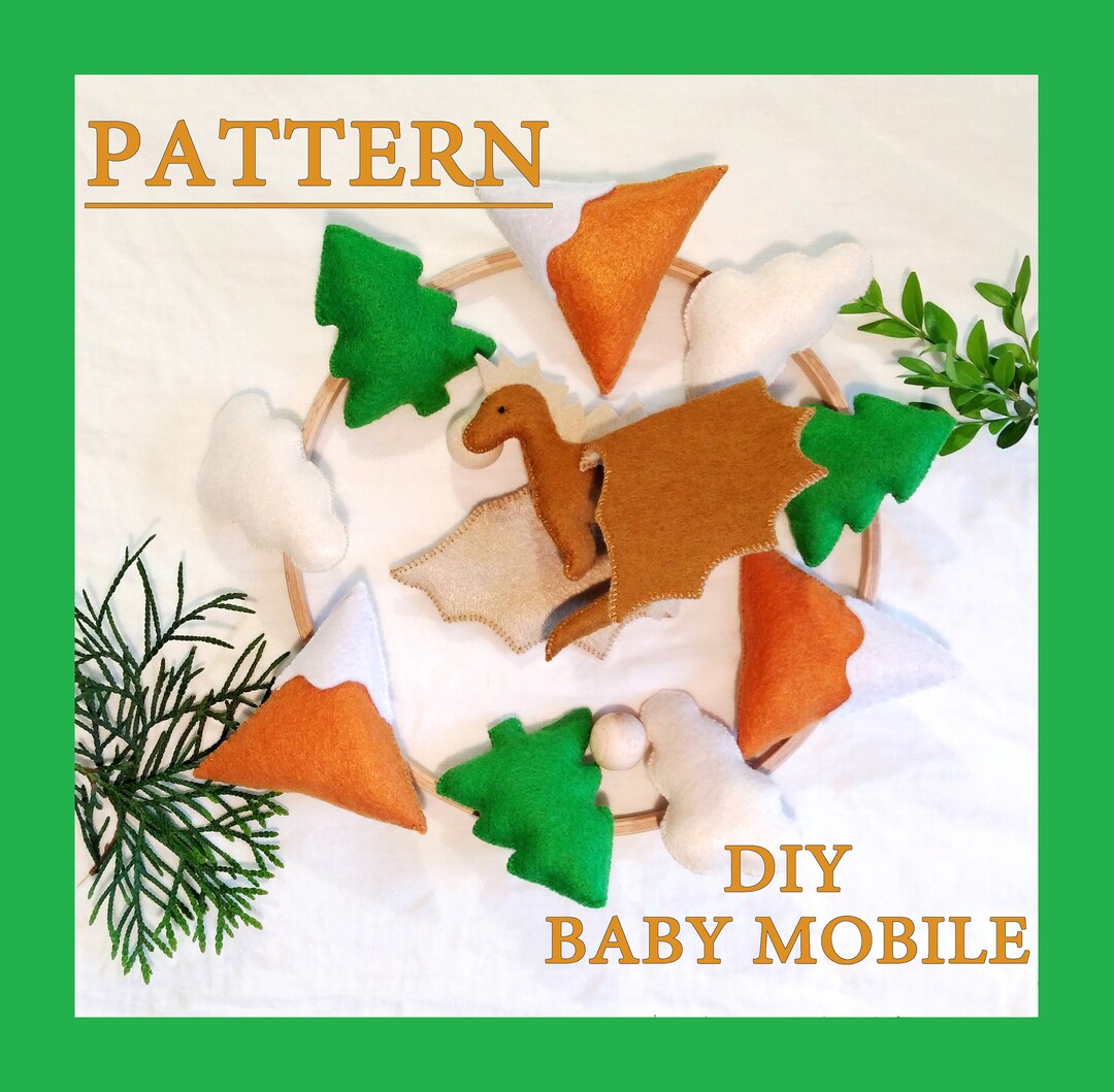 Felt Dragon Baby Mobile Pattern: DIY Woodland Ornament (SVG Included ...