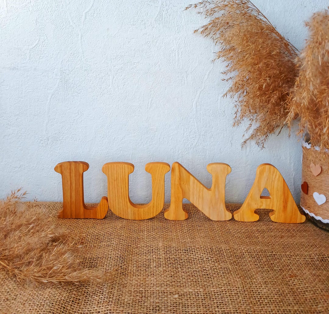 Wooden Letters Baby Name Wooden Name Sign Wood Letters Baby Nursery ...