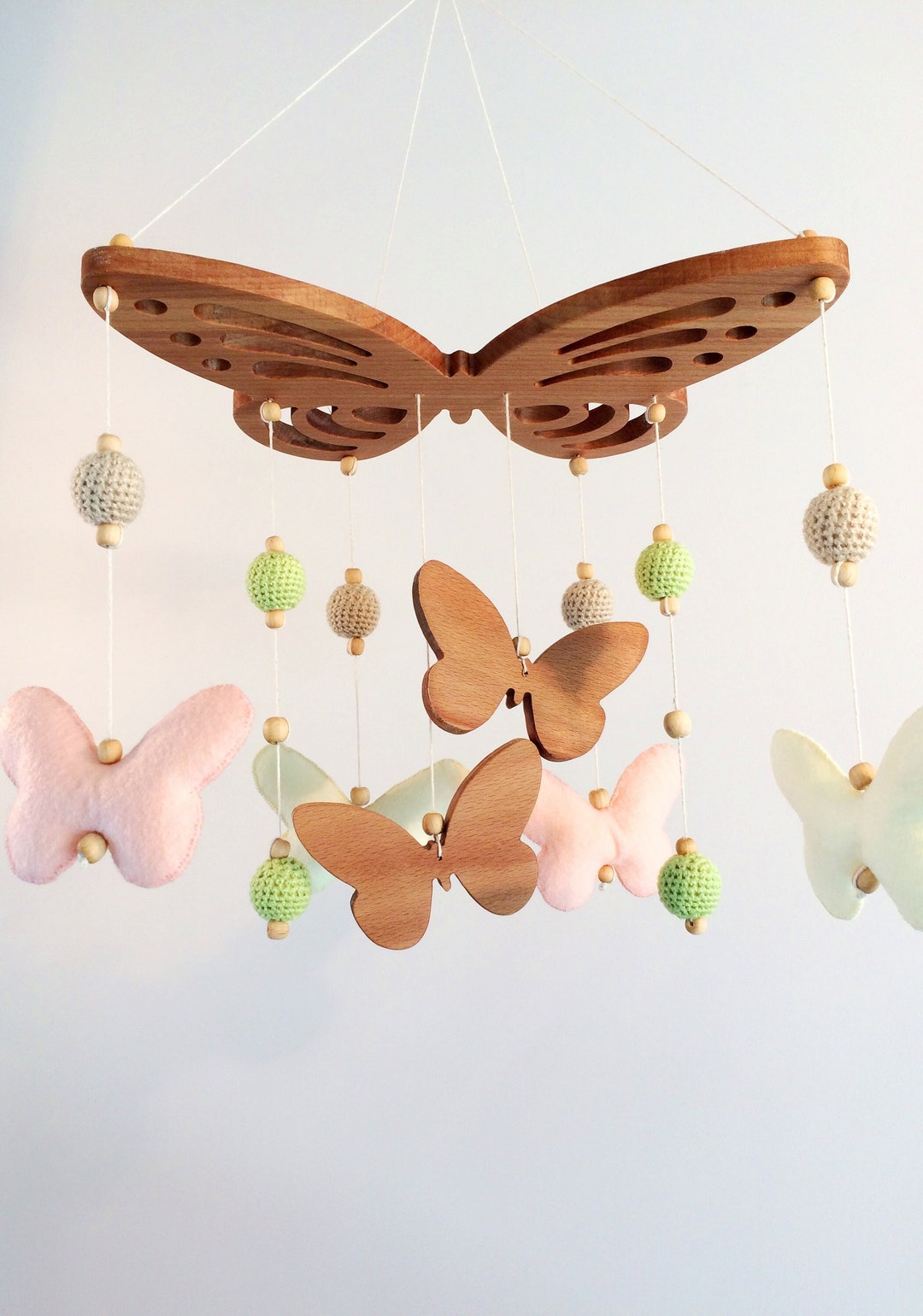 Butterflies Baby Mobile Crib Mobile Girl Floral Baby Mobile - Etsy