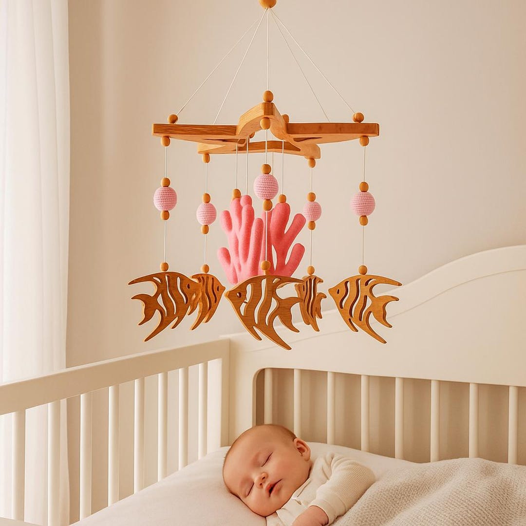 Baby Mobile Fish, Baby Mobile Ocean, Baby Crib Mobile, Baby Mobile Girl ...