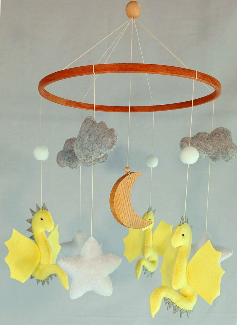 Felt Dragon Baby Mobile PDF Pattern: DIY Nursery Decor (SVG Included ...