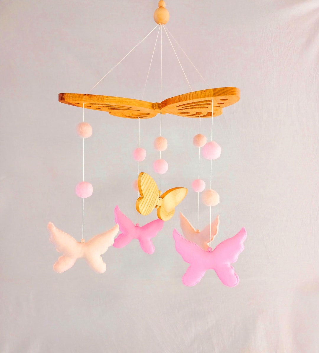 Butterfly Baby Mobile, Butterfly Mobile Girl, Felt Butterfly, Nursery ...
