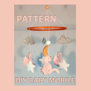 PDF Dragon Baby Mobile | Dragon Mobile | Dragon Nursery | Felt Dragon ...