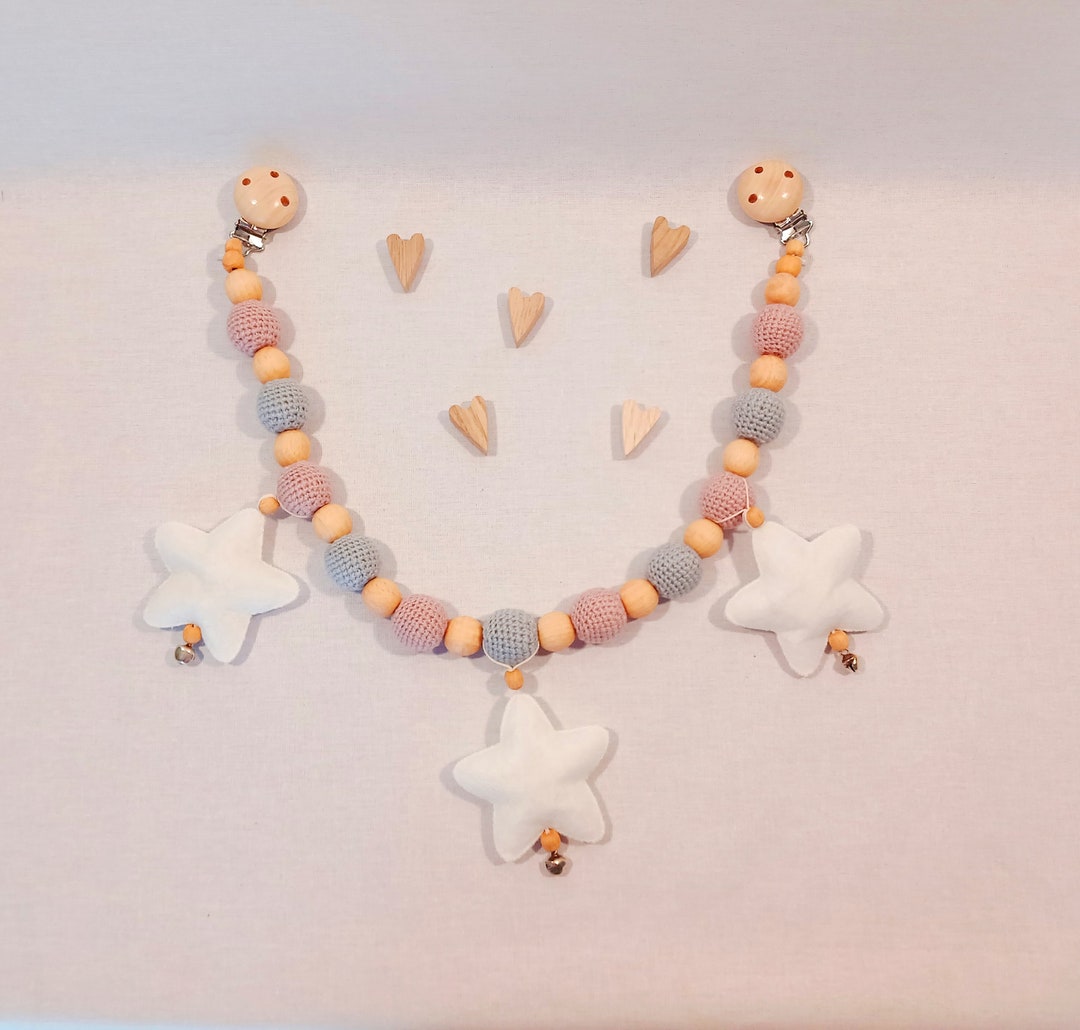 Pram Chain With Star Stroller Garland Baby Girl Pram Toy Chain Stroller ...