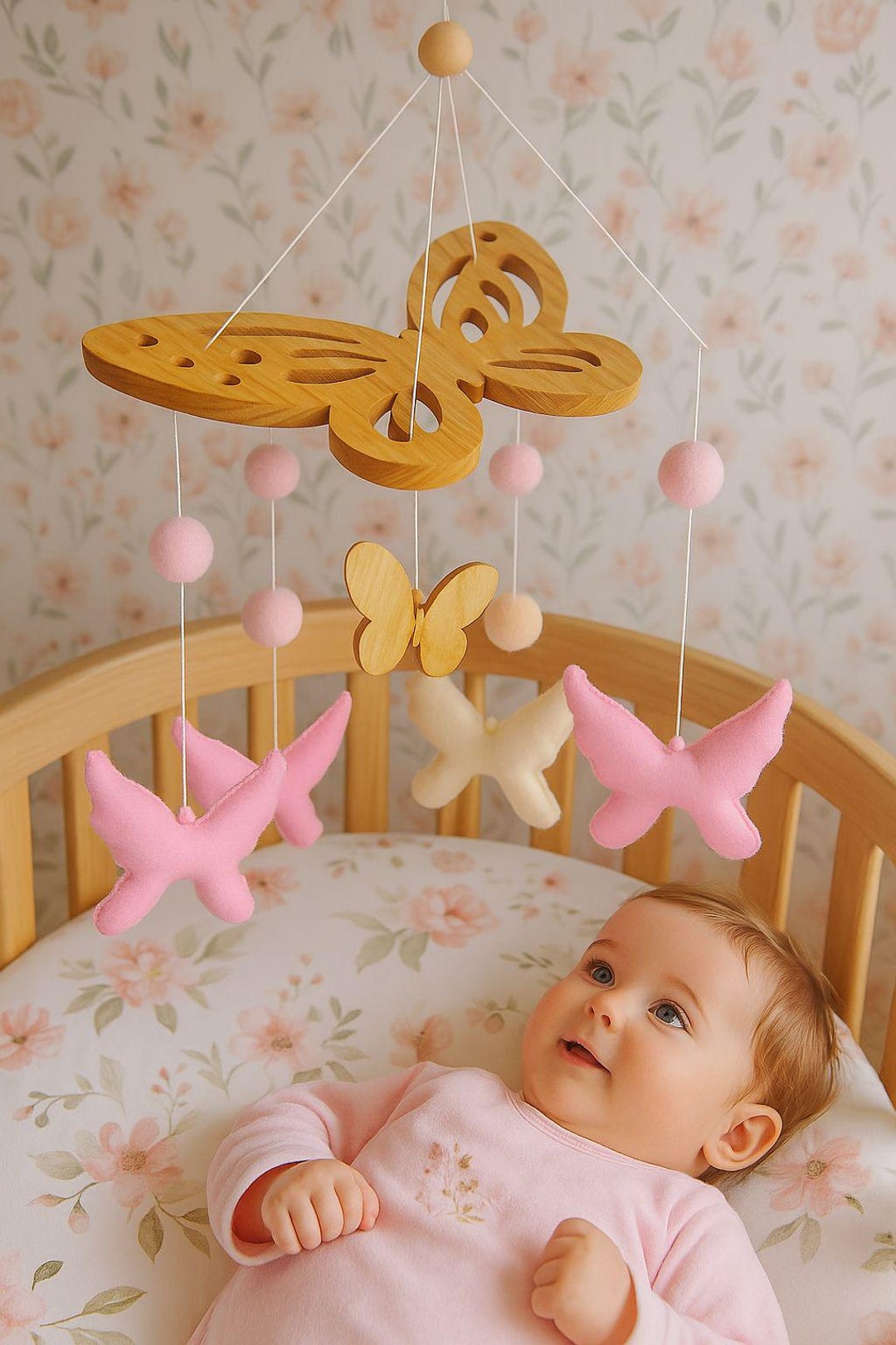 Butterfly Baby Mobile, Butterfly Mobile Girl, Felt Butterfly, Nursery ...