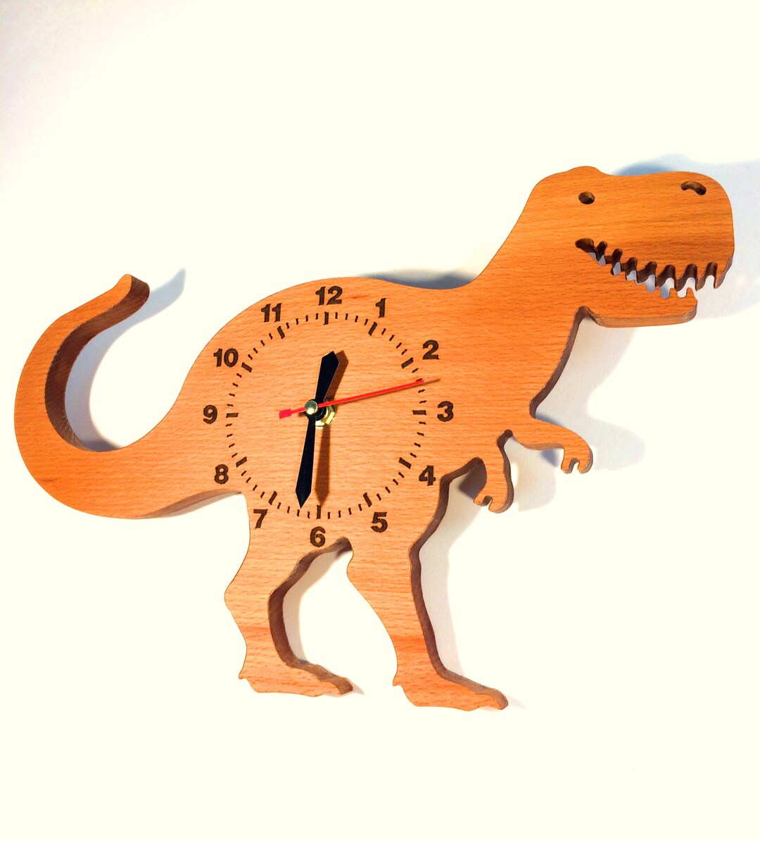Wall Clock Dinosaur T-rex Wooden Wall Clock Dinosaur Clock Dinosaur ...