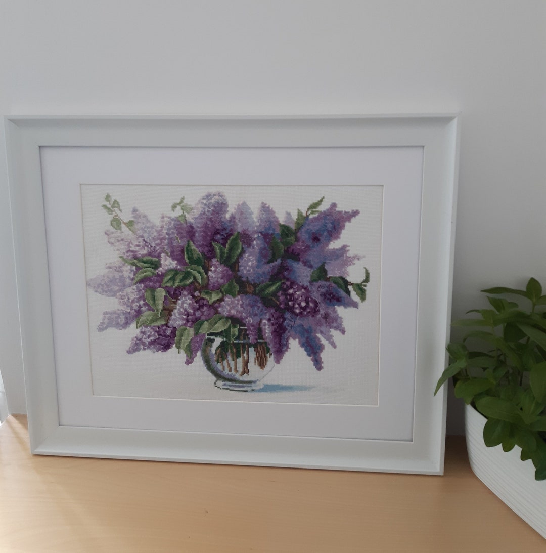 Bouquet of Lilac Handmade, Handmade,cross Stitch Lilac, Needlepoint ...