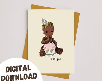 Groot Birthday Card - Etsy