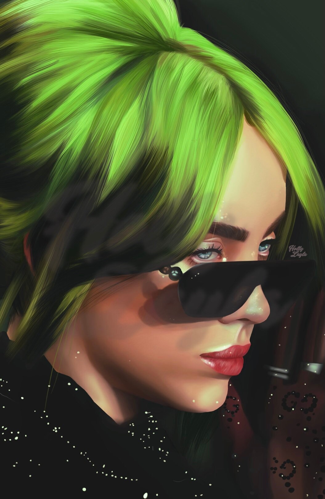 Billie Eilish Wall Art Billie Eilish art print portrait | Etsy