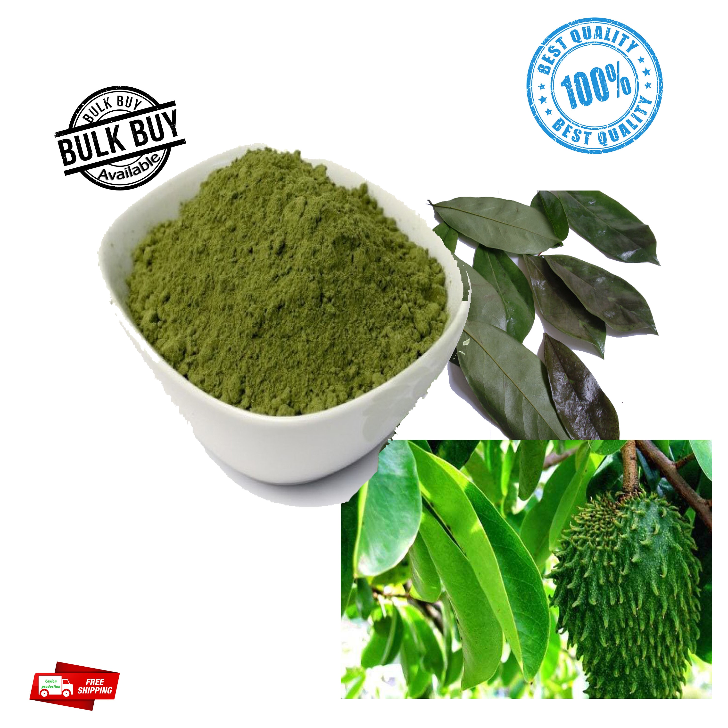 Soursop Leaf/leaves Ground Powder 100% Pure Organic Graviola/anona ...