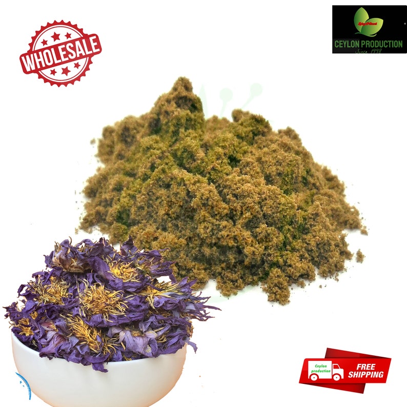 Organic Dried Blue Lotus Flower Ground Powder nymphaea Caerulea ...
