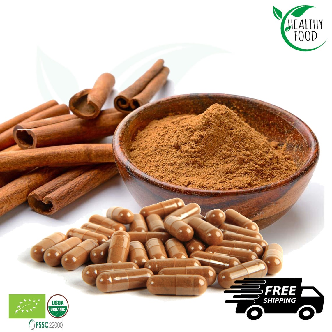 Ceylon Organic Cinnamon Capsules 600mg High Potency Natural Supplement ...