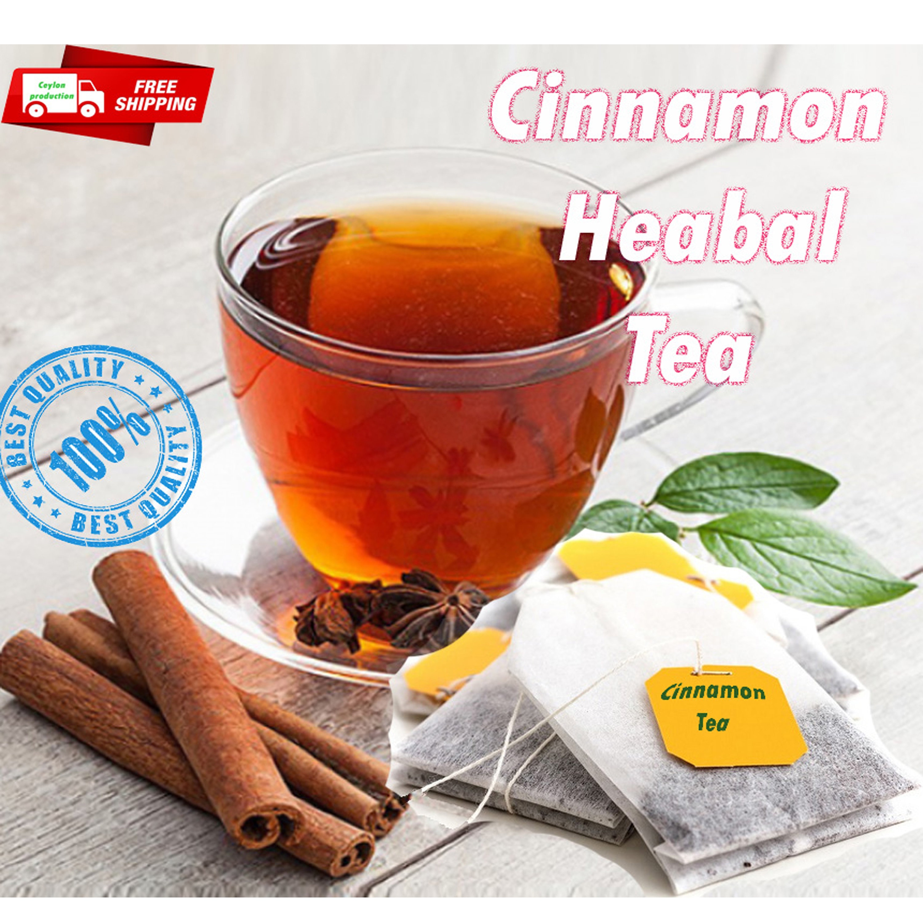 Ceylon Cinnamon Tea Bags -pure Organic Best Herbal Drink- Balance Blood ...