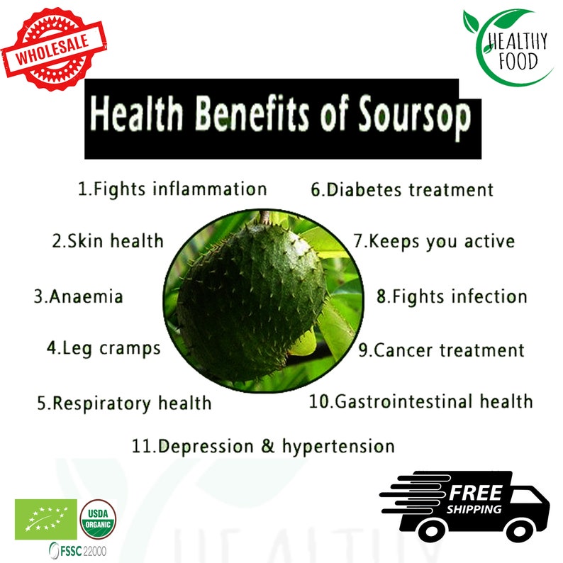 Graviola Soursop Fruit Capsules600mg/graviola/ Guanabana / Annona Muricata Fruit Ground Powder ...