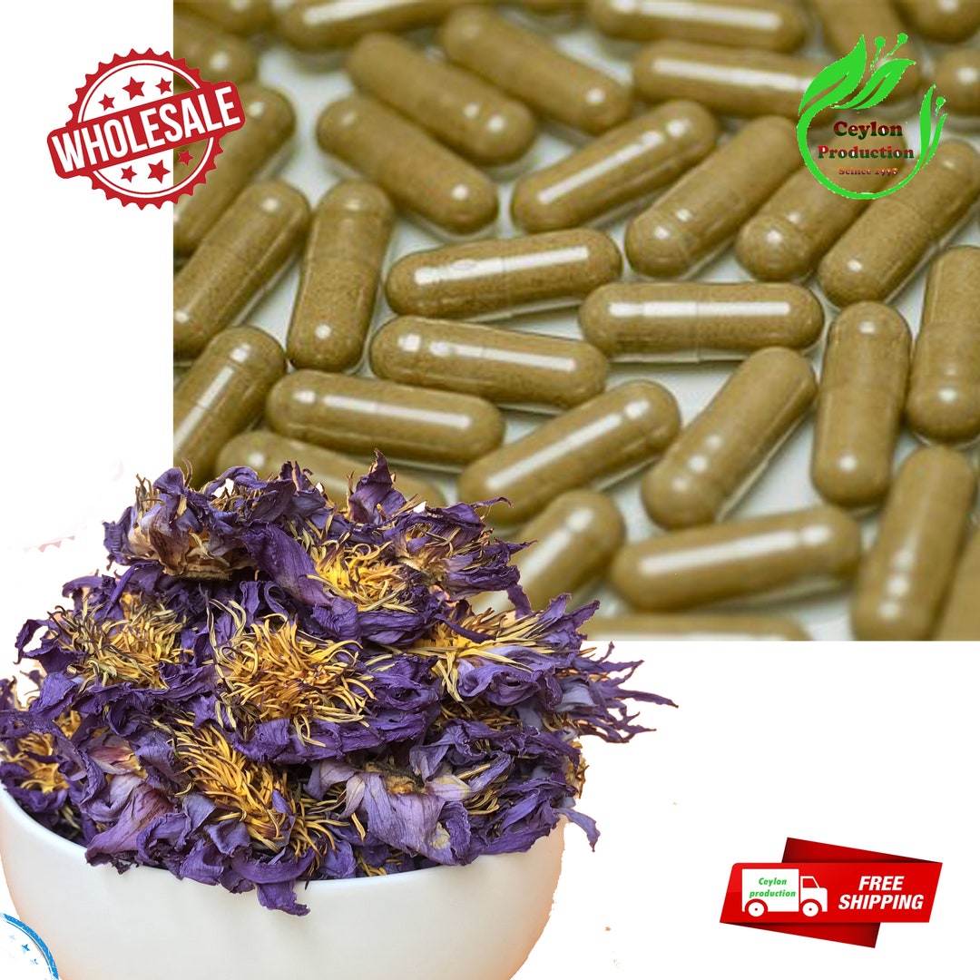 Blue Lotus Flower Capsules(600mg)(nymphaea Caerulea) Organic Herbal Tea ...