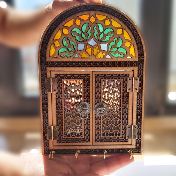Home Décor with small shelf and key fob Vintage wooden wall window ...