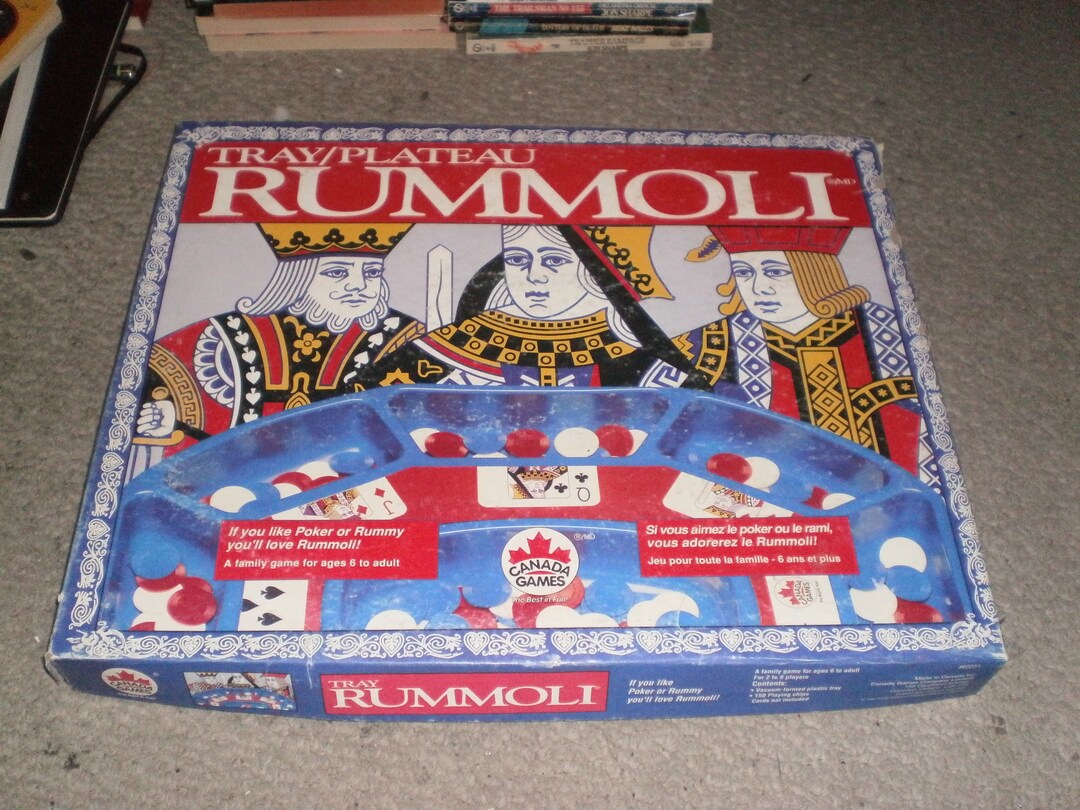 Vintage Rummoli Tray With Chips and Instructions With 2 Decks of Monet ...