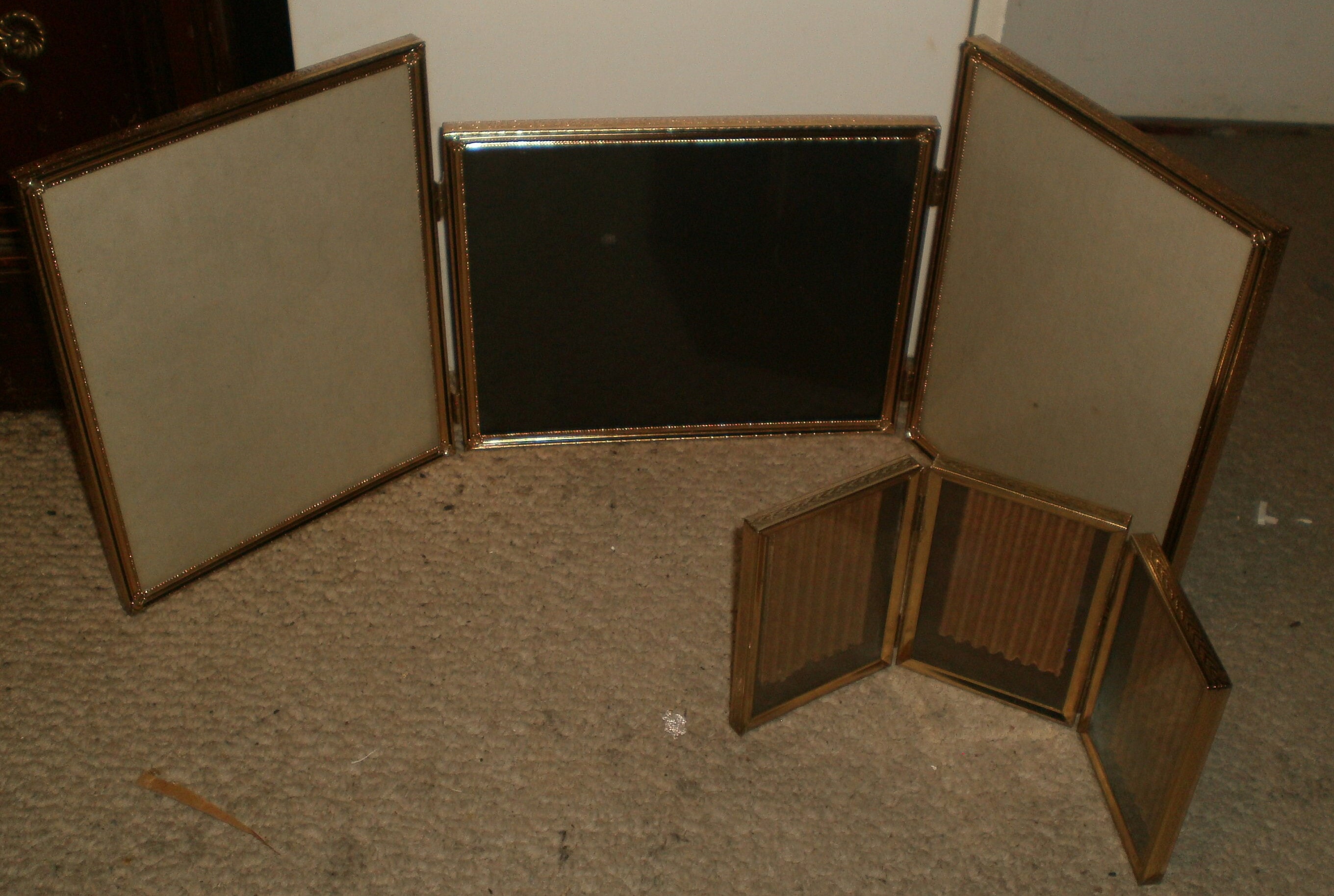 Vintage Mid Century Modern Photo Piicture Frames Tri-fold Trifold ...