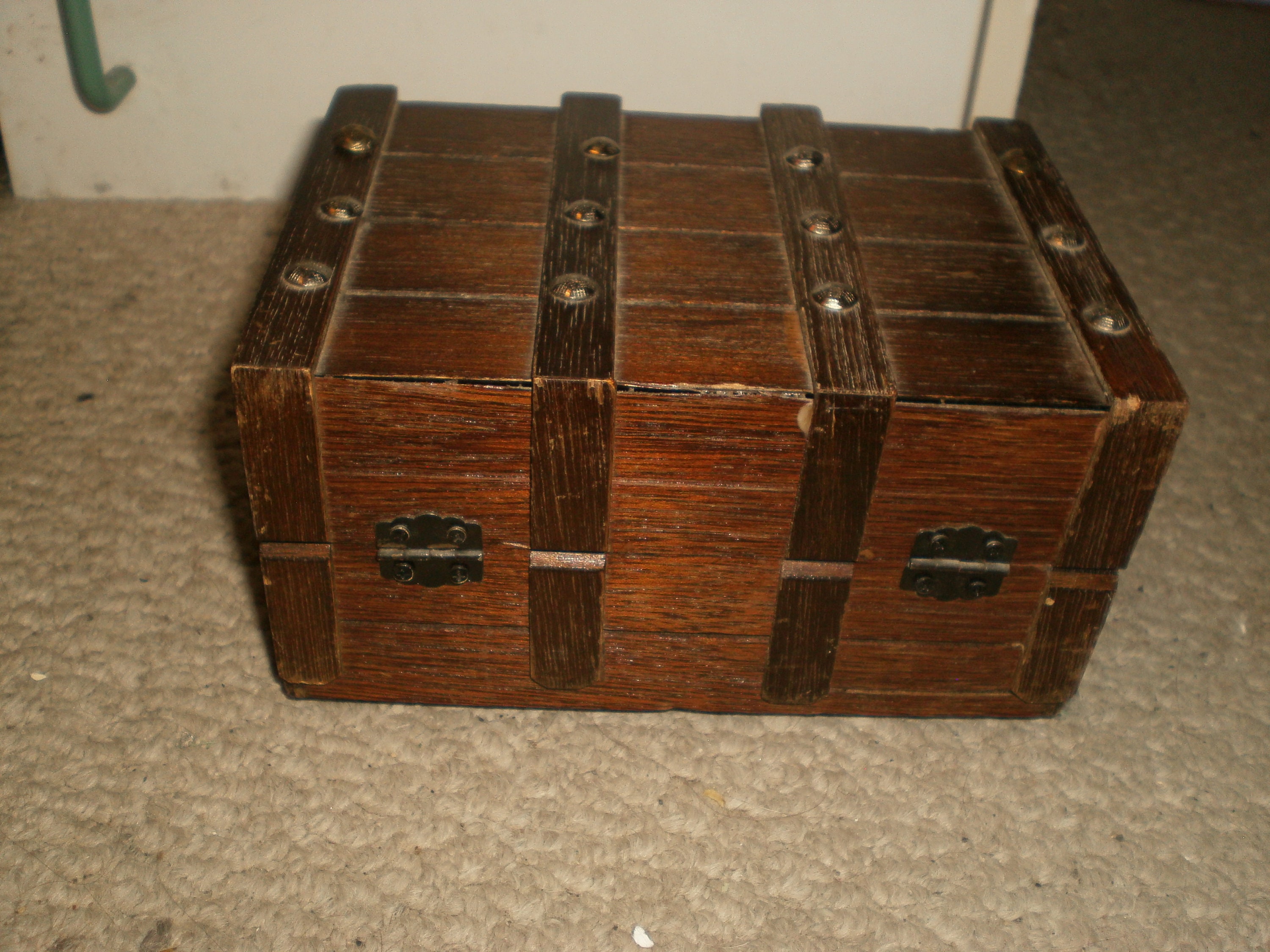 Vintage Wood Wooden Pirate Chest Jewelry Trinket Box With - Etsy
