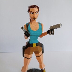 Lara Croft tomb Raider Low-poly PS1 Figure With Stand - Etsy