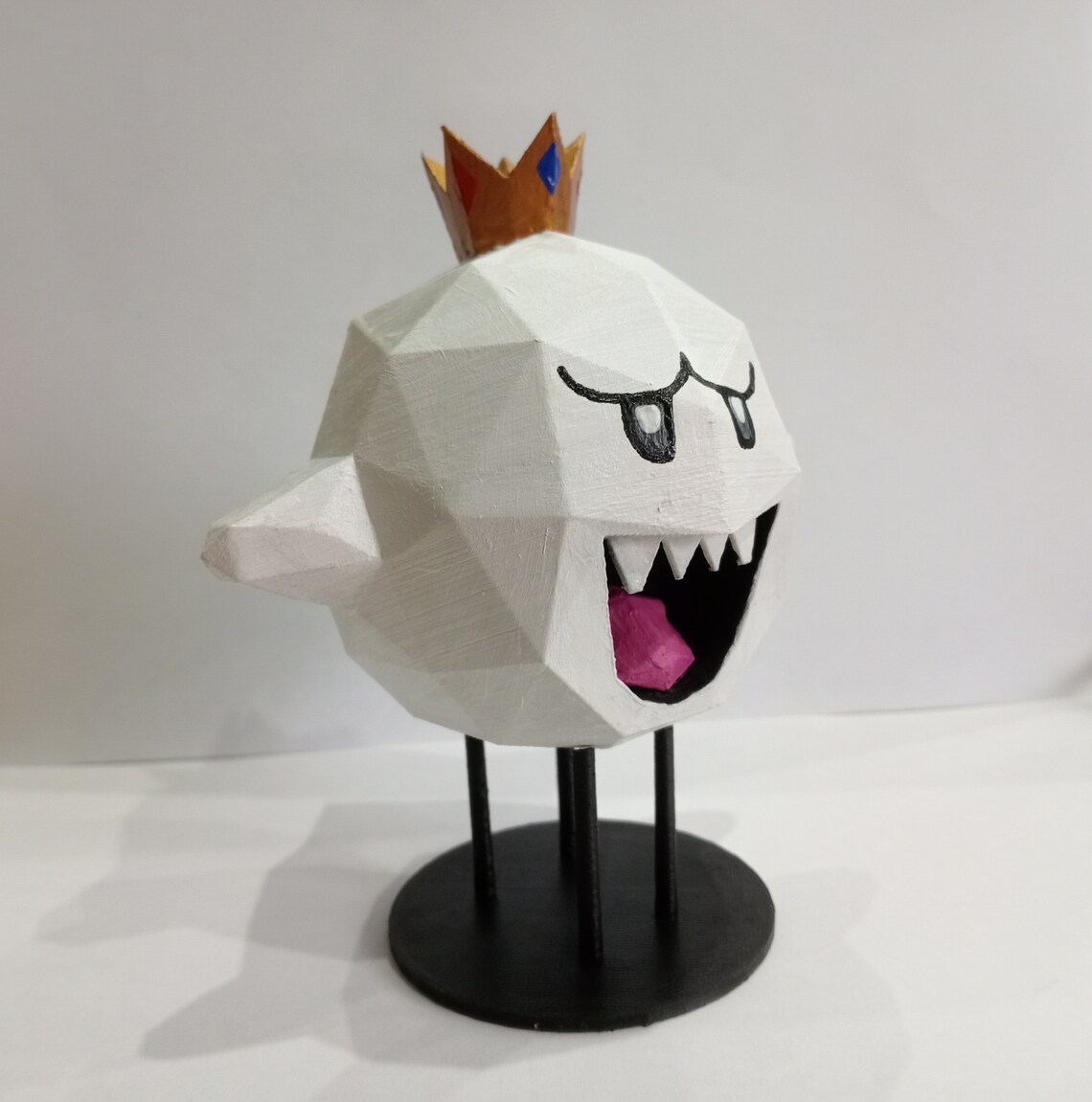 King Boo super Mario 64 Low-poly 3d Printed Figure With - Etsy