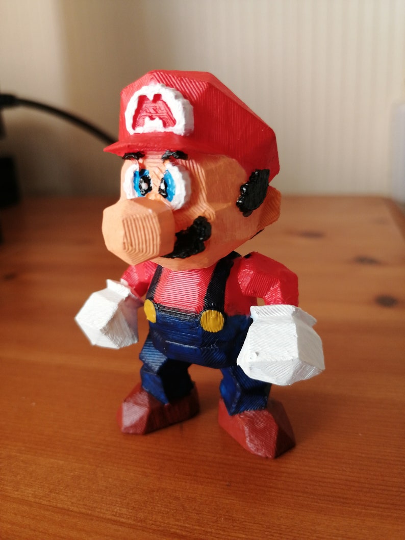 Super Mario and Luigi 64 Low-poly 3D Printed Figures | Etsy