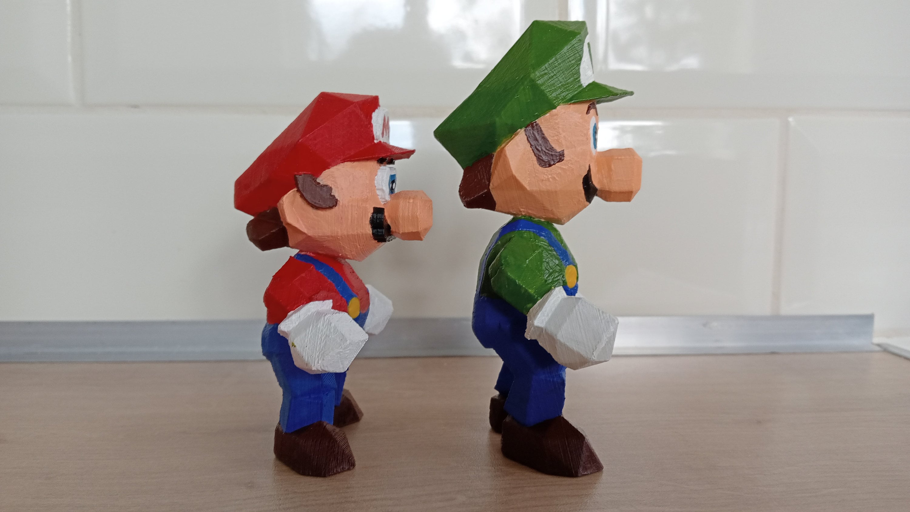 Super Mario and Luigi 64 Low-poly 3D Printed Figures - Etsy