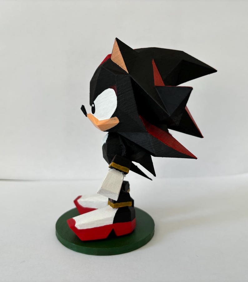 Shadow the Hedgehog Low-poly 3D Printed Figurine - Etsy