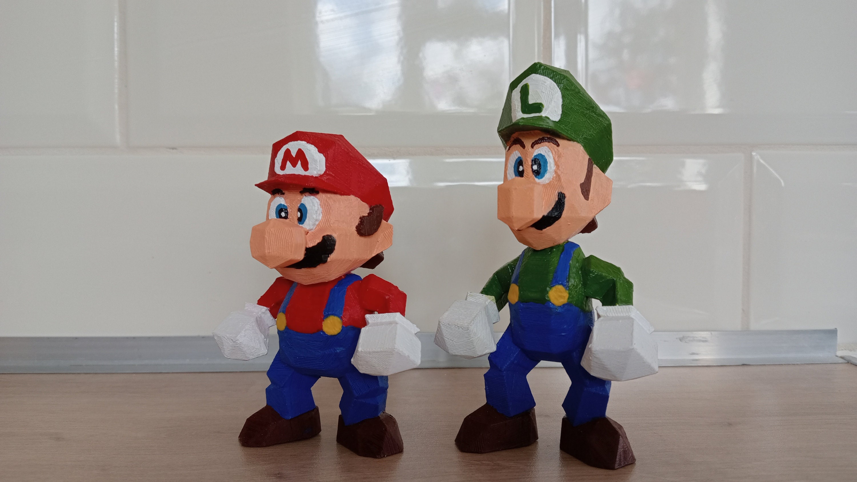 Super Mario and Luigi 64 Low-poly 3D Printed Figures - Etsy