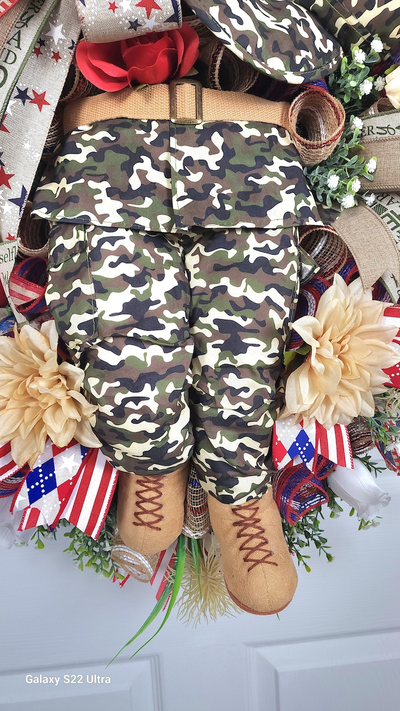 Patriotic Solider Swag, Front Door Decor, Porch Decoration, Patriotic ...