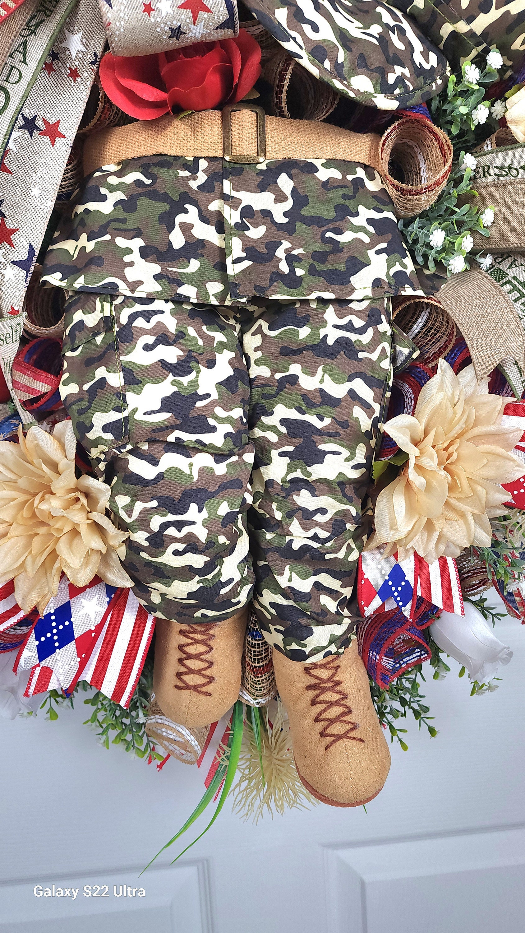 Patriotic Solider Swag, Front Door Decor, Porch Decoration, Patriotic ...