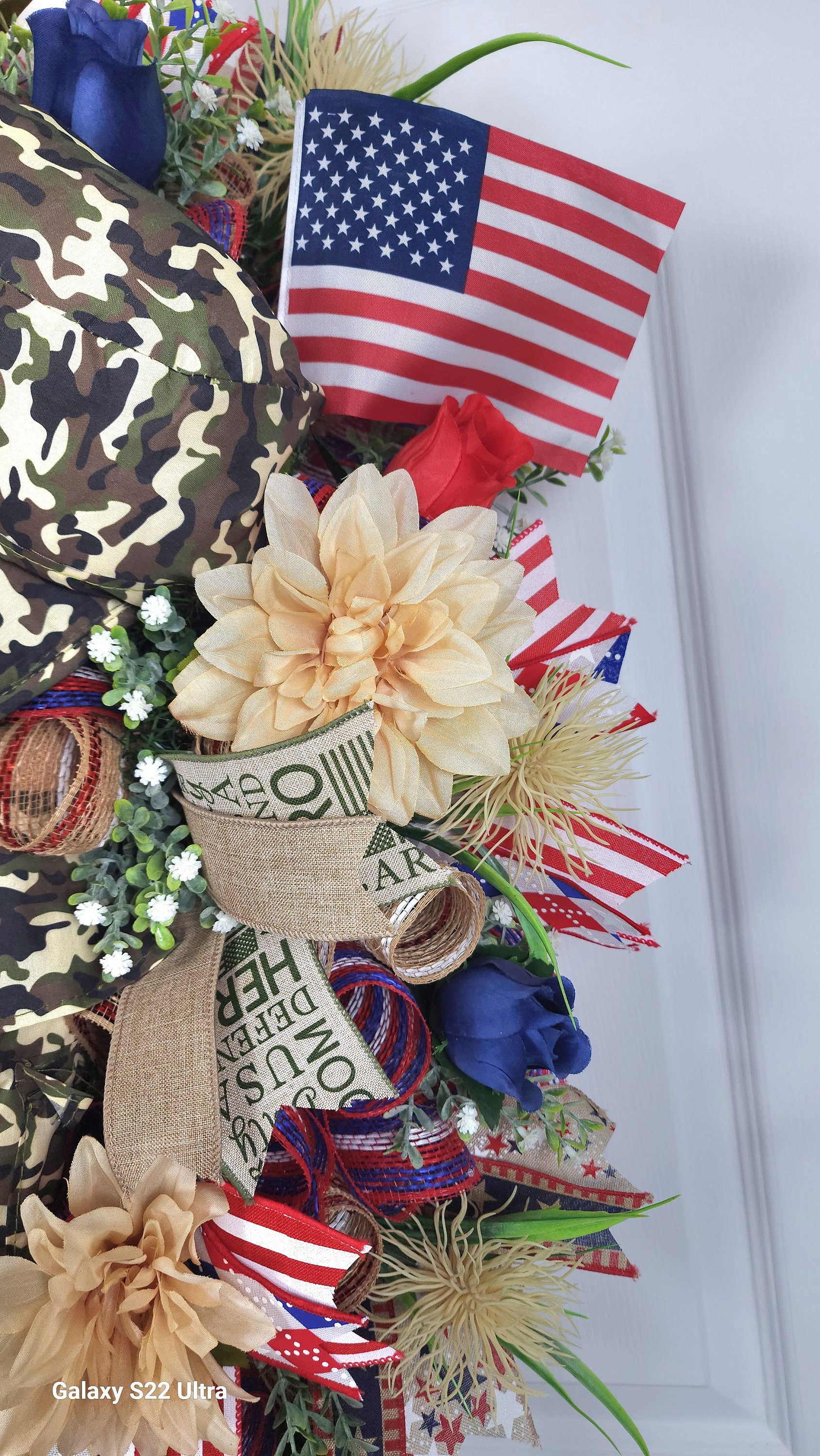 Patriotic Solider Swag, Front Door Decor, Porch Decoration, Patriotic ...