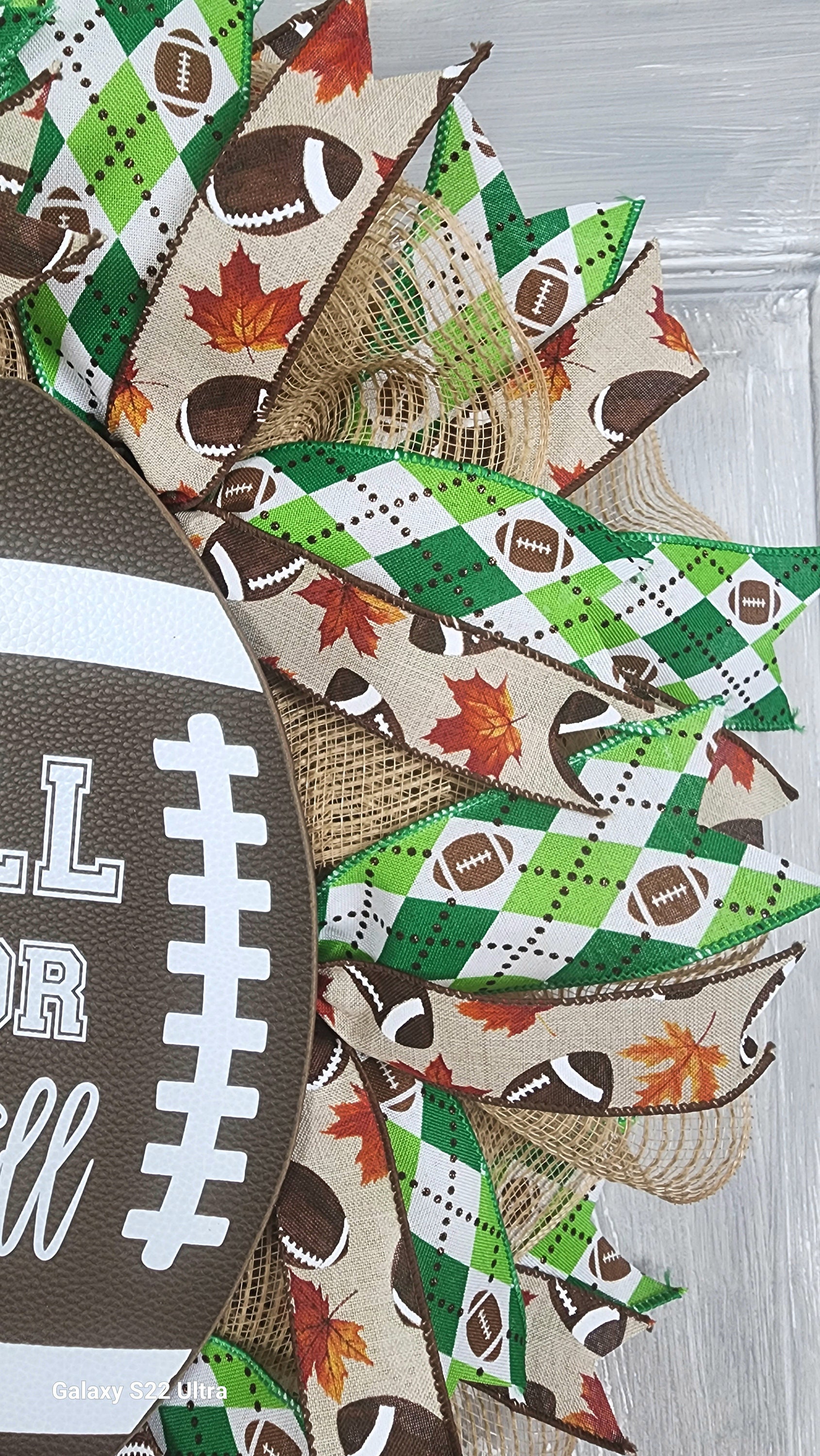 Fall is for Football Wreath for Front Door, Football Porch Decor ...
