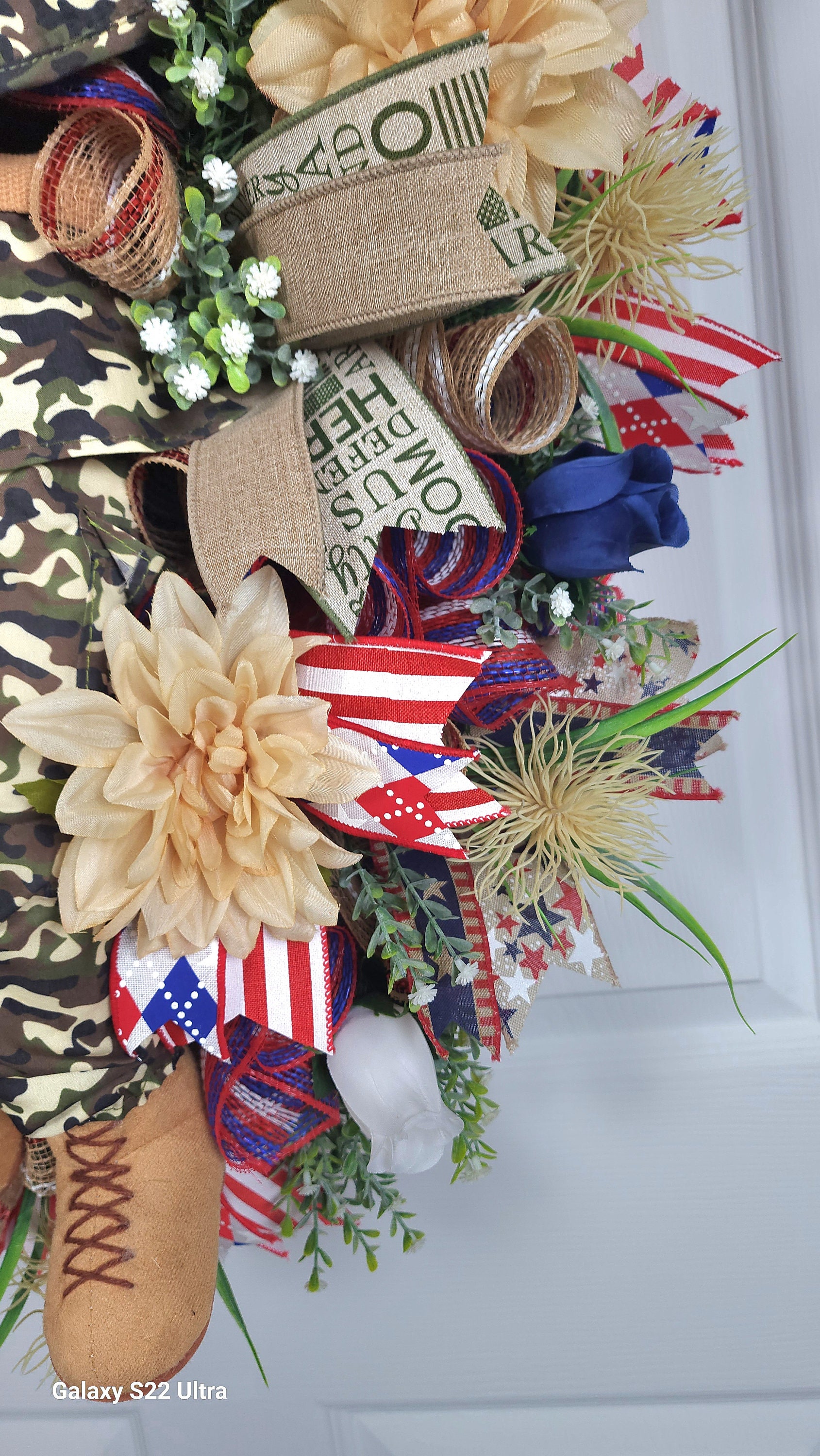 Patriotic Solider Swag, Front Door Decor, Porch Decoration, Patriotic ...