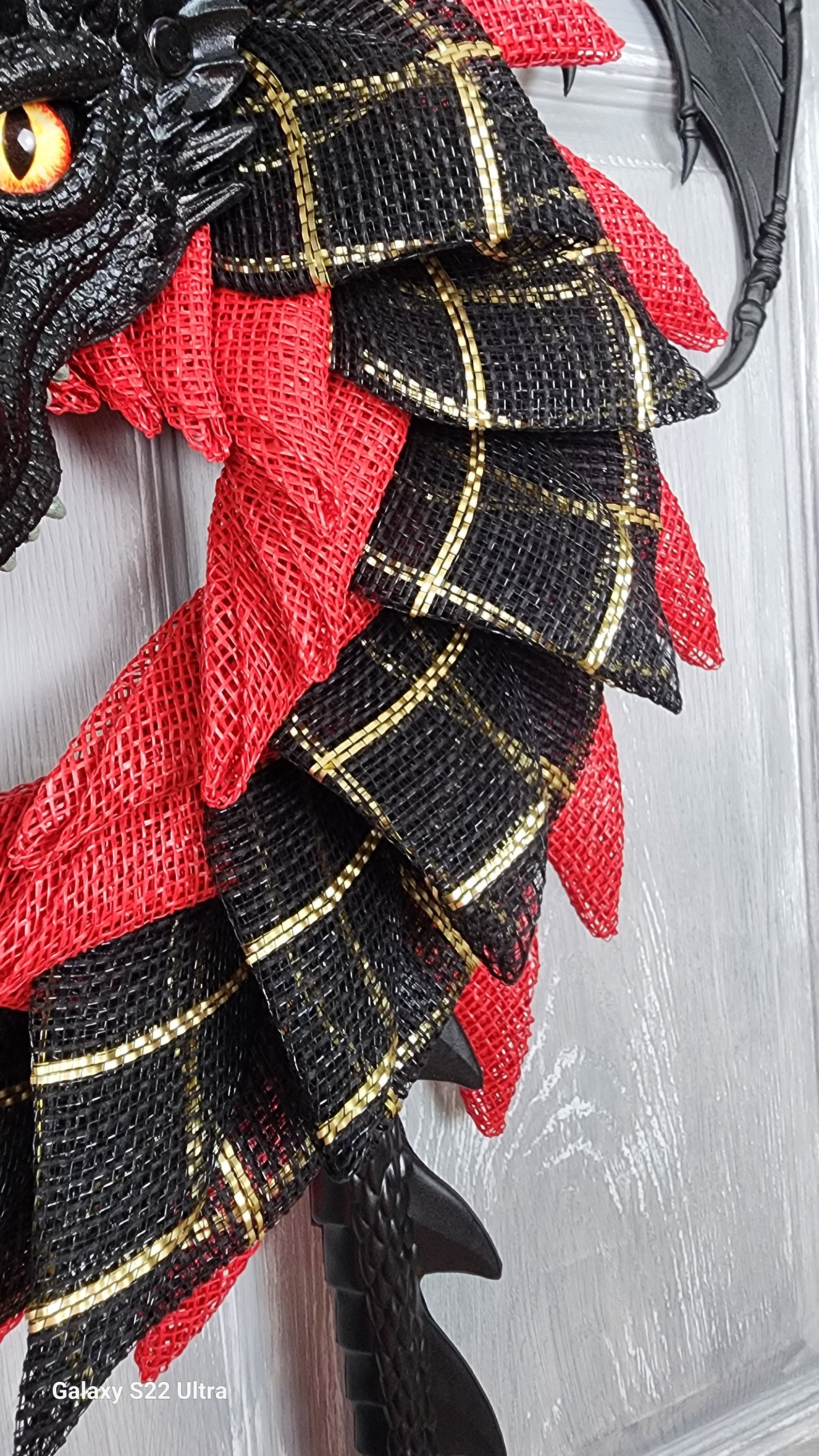 Fantasy Dragon Wreath for Front Door, Oriental Dragon Wall Decor ...