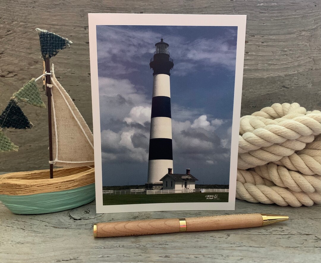 Lighthouse Note Card, Original Photograph of Bodie Island Nags Head ...