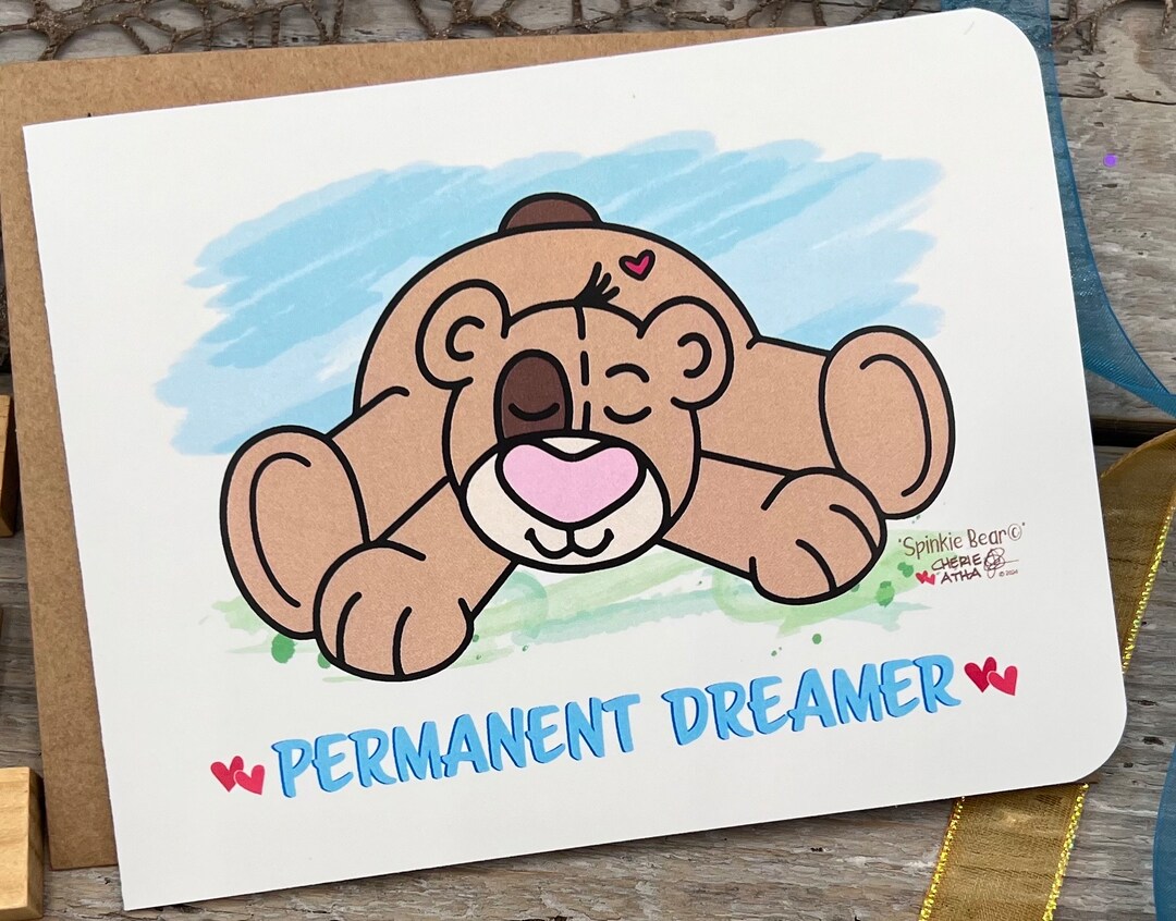 Teddy Bear Note Card: Spinkie Bear, Permanent Dreamer Stationery Set ...